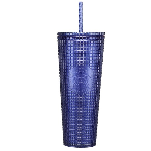 Starbucks | Dining | Nwt Starbucks Cobalt Midnight Blue Purple Grid ...